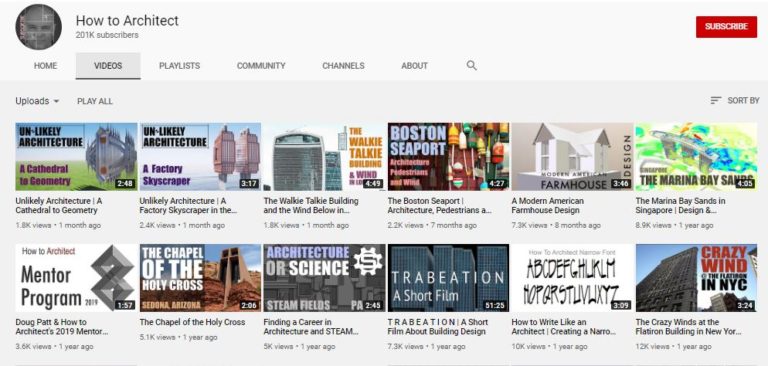 The Top 7 Architecture Channels On YouTube | Go Smart Bricks